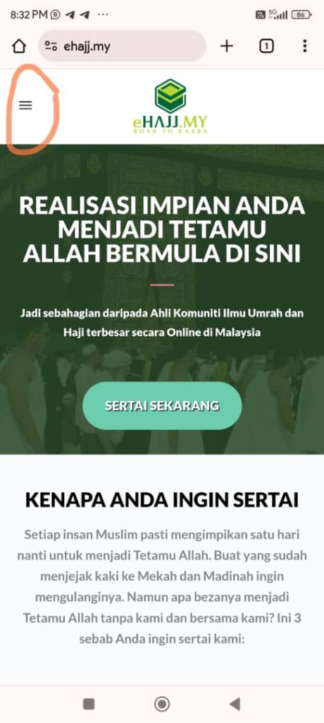 Panduan Daftar Akses | eHajj