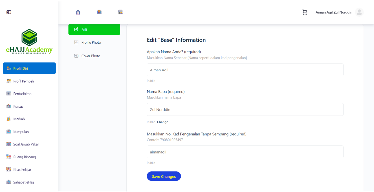 Tutorial Profil Diri | eHajj