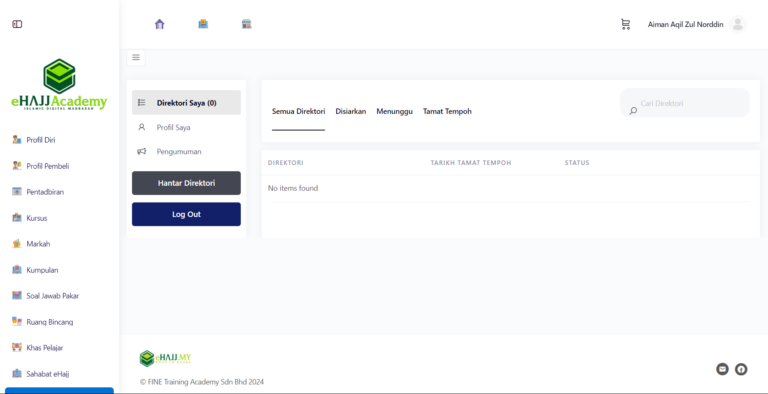 Tutorial Pentadbiran Direktori – eHajj