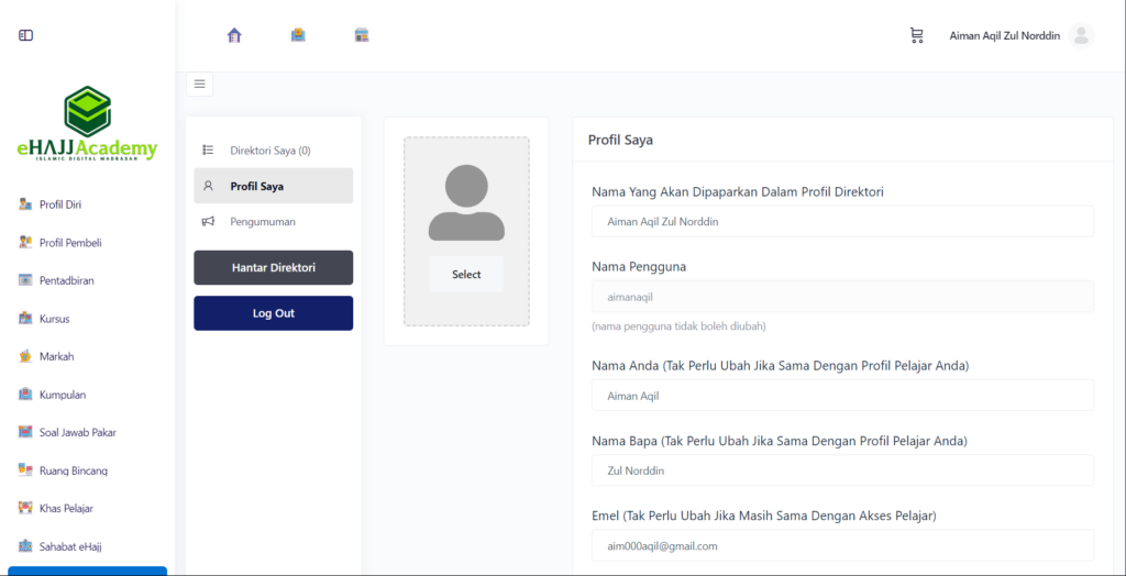 Tutorial Pentadbiran Direktori – eHajj