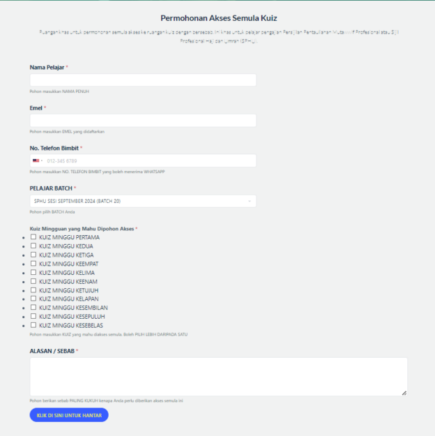 Tutorial Khas Pelajar – eHajj